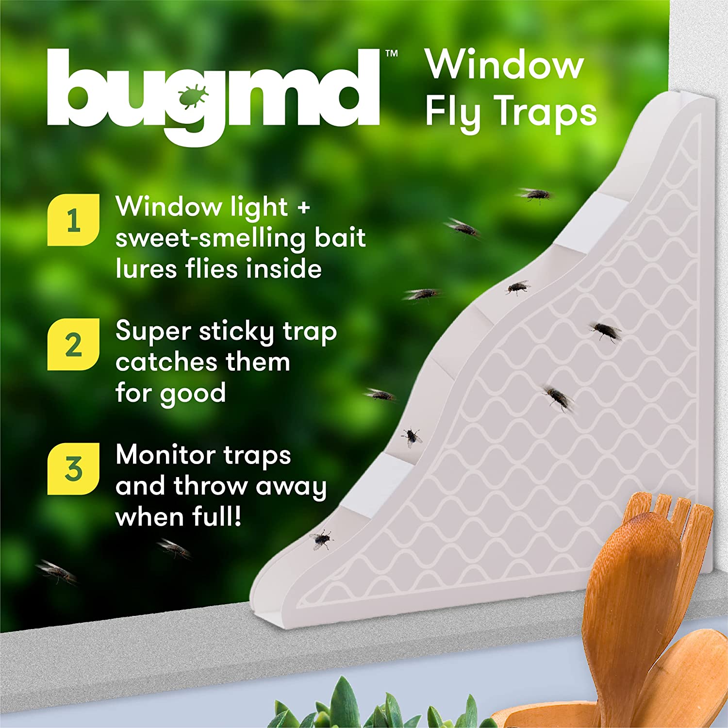 BugMD Window Corner Fly Traps | Lure & Catch Traps for Flying Insects ...