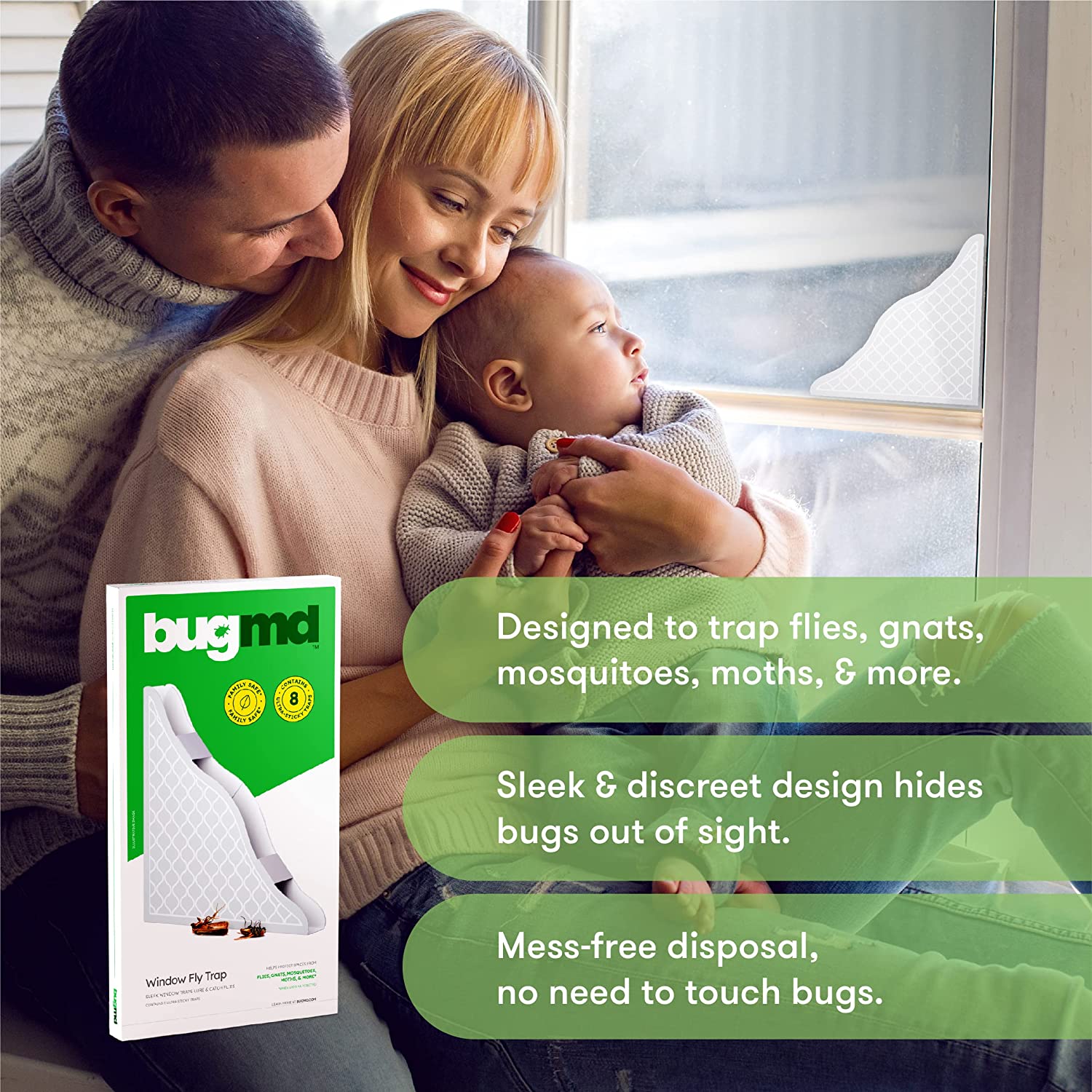 BugMD Window Corner Fly Traps | Lure & Catch Traps for Flying Insects ...