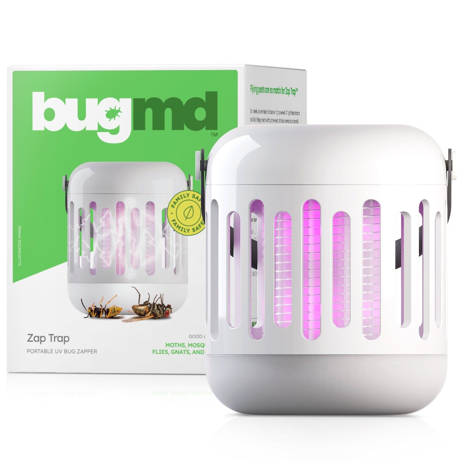 BugMD Zap Trap | Portable Dual-Powered UV Bug Zapper – bugmd