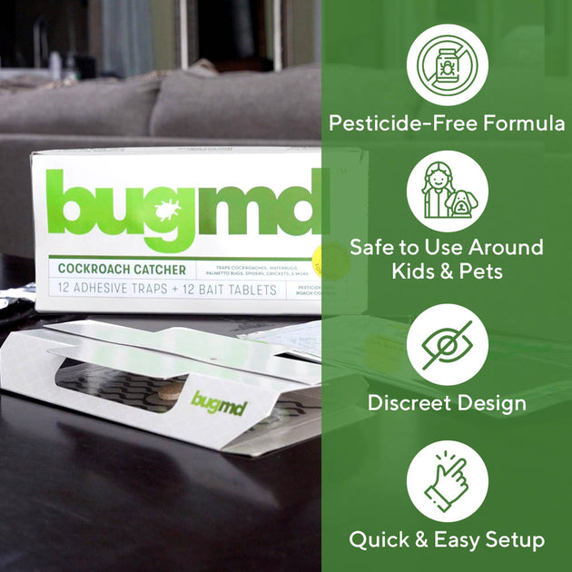 BugMD Cockroach Catcher | Adhesive Traps with Bait – bugmd